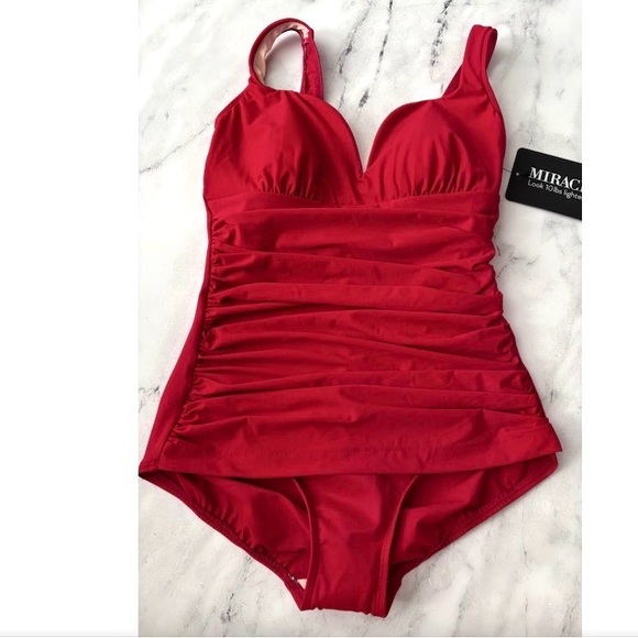 Miraclesuit | Swim | Miraclesuit Nwt Cayenne Red Cherie One Piece ...